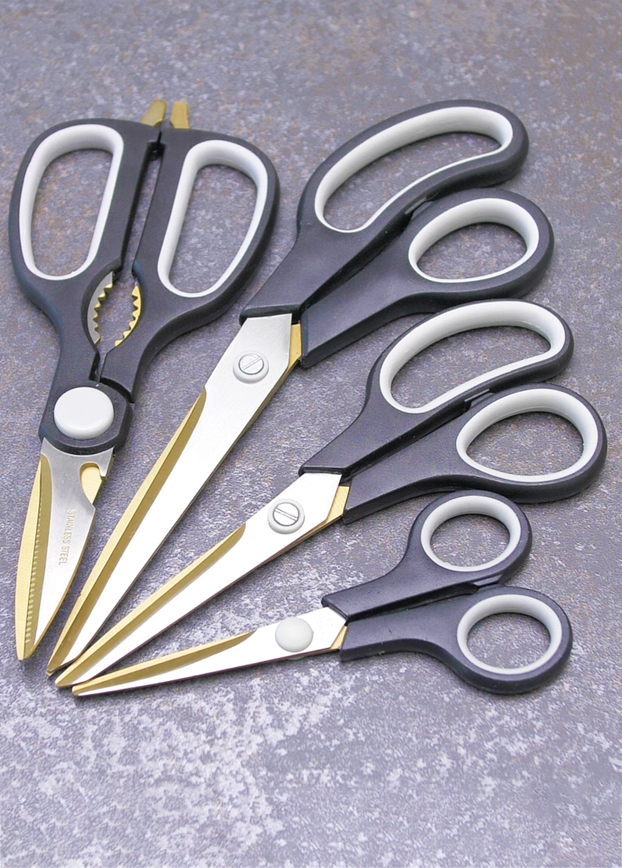 Multi-purpose scissors - set of 4 pairs Black and gray lot 4 | Afibel