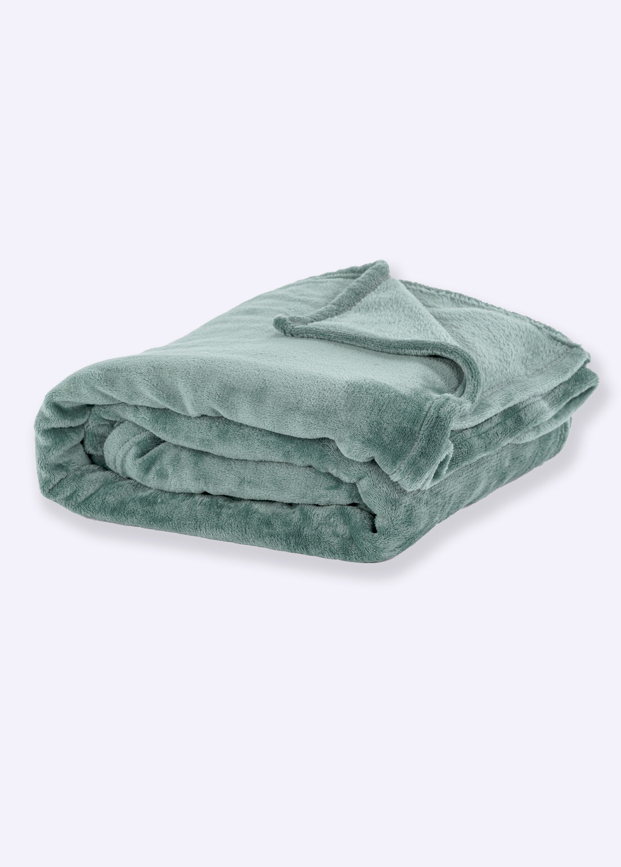 Large plain smooth fleece blanket, 2m x 1.5m Sage green | Afibel