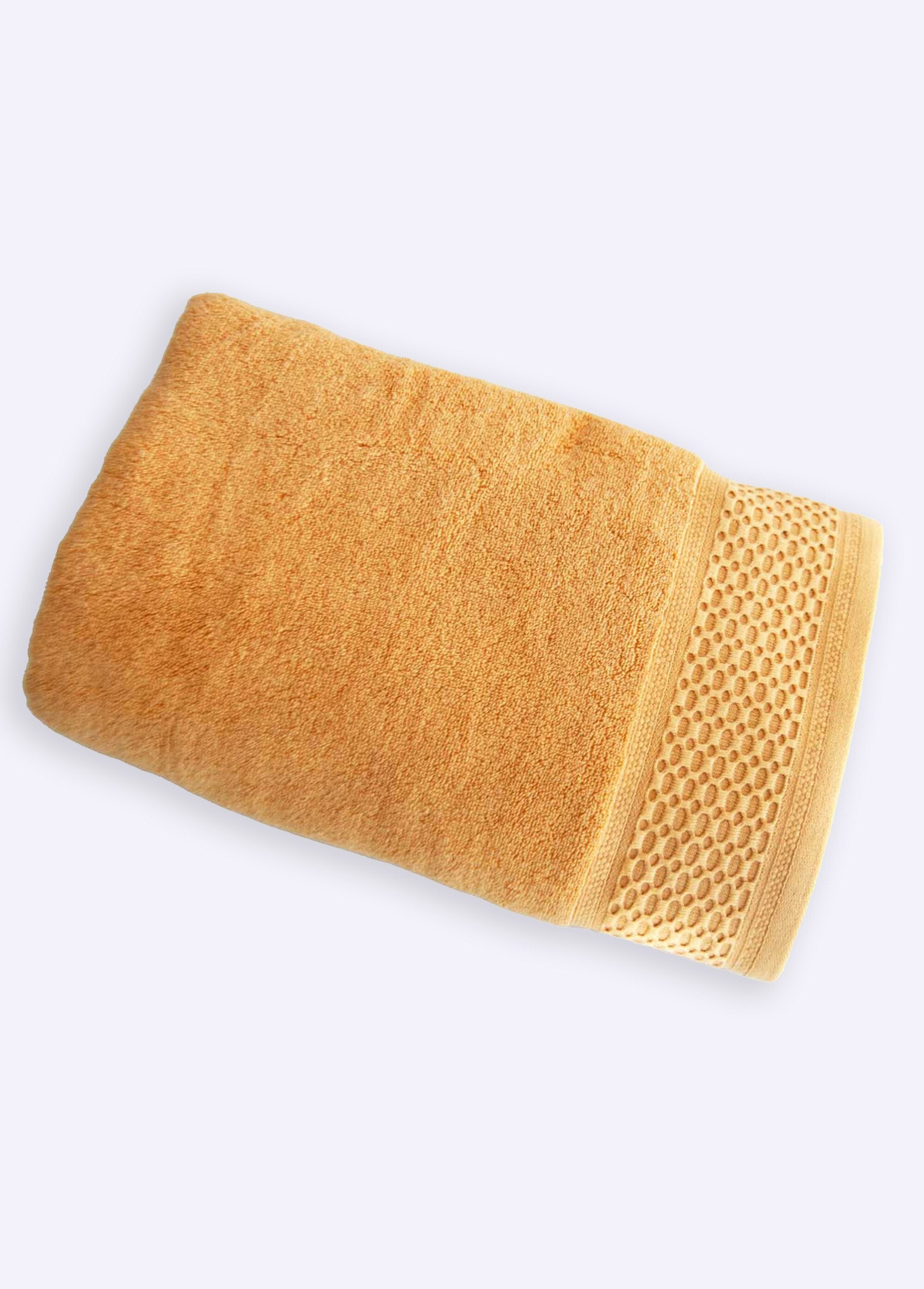 Pure thick cotton bath linen line Mustard | EUAfibel