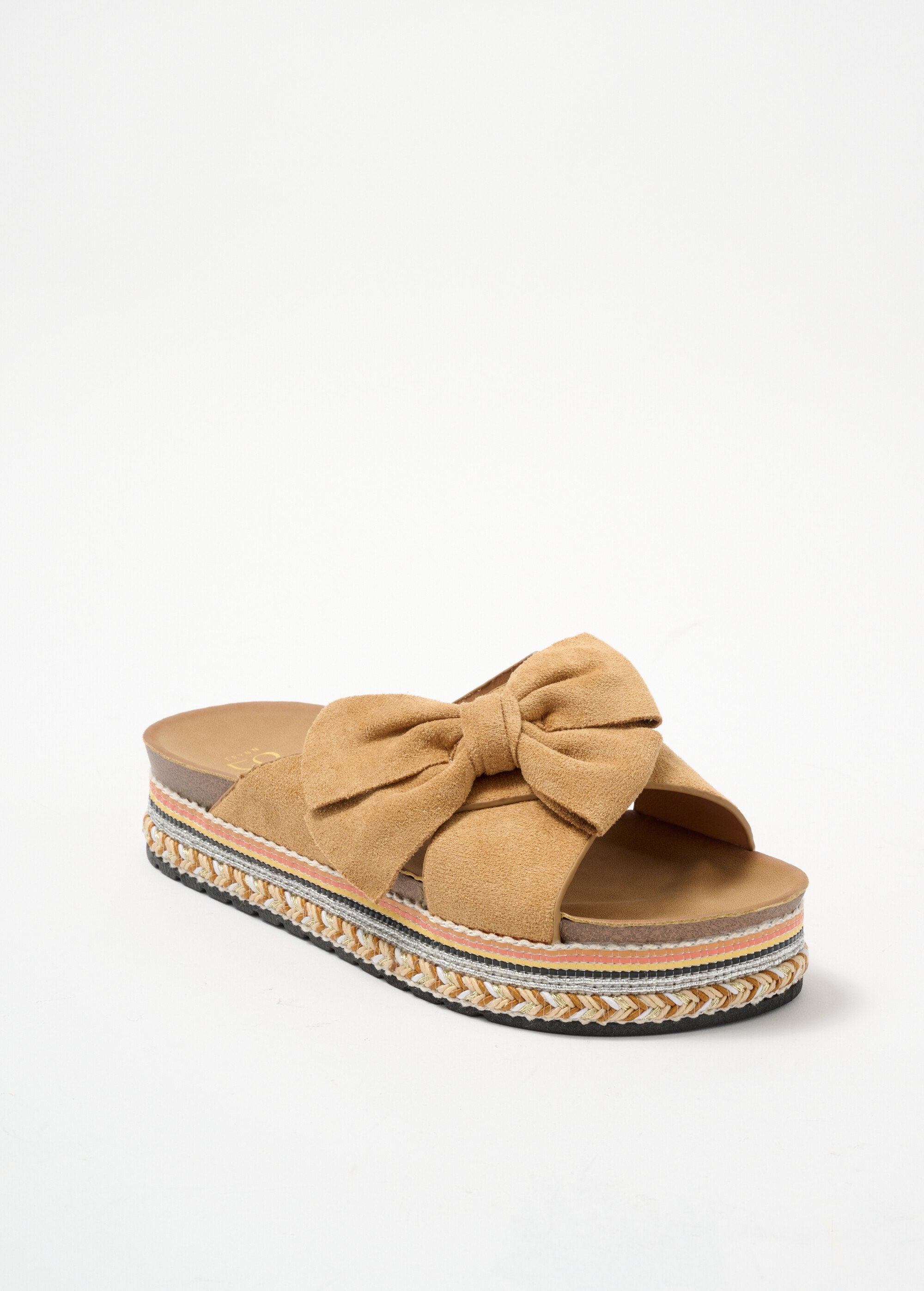 Mules with bow and fancy sole camel | Afibel