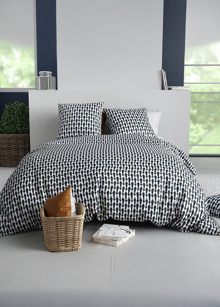 Parure de lit coton couette 2 pers, Geo Multico | Afibel