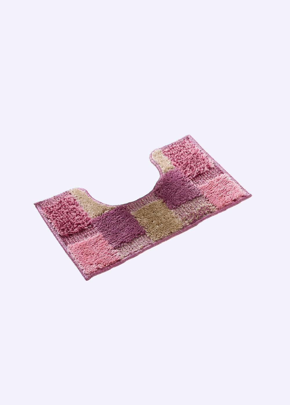 Multicolor woven bath mat with non-slip TPR backing Pink | Afibel