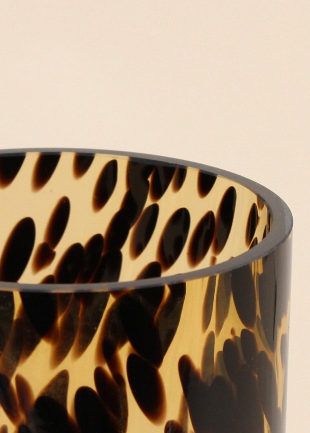 Amber glass vase with leopard print effect Mouchette | Afibel