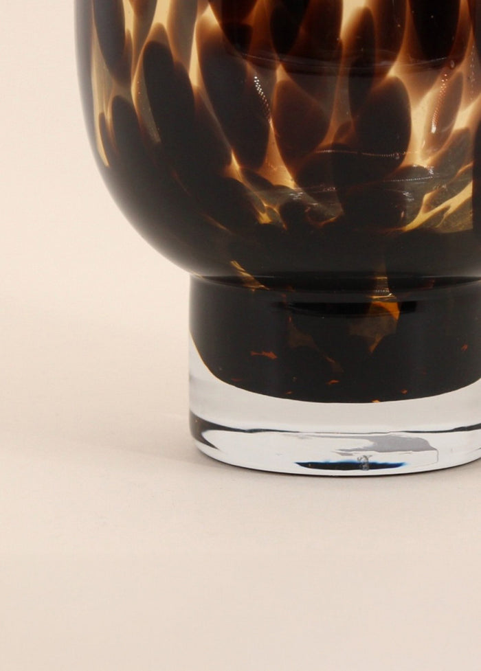 Amber glass vase with leopard print effect Mouchette | Afibel